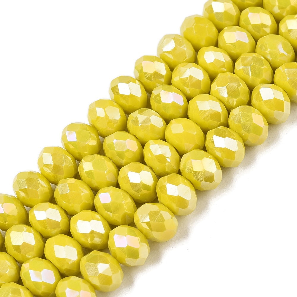 20Strand Electroplate Glass Beads Strands Opaque Solid Color AB Color ...