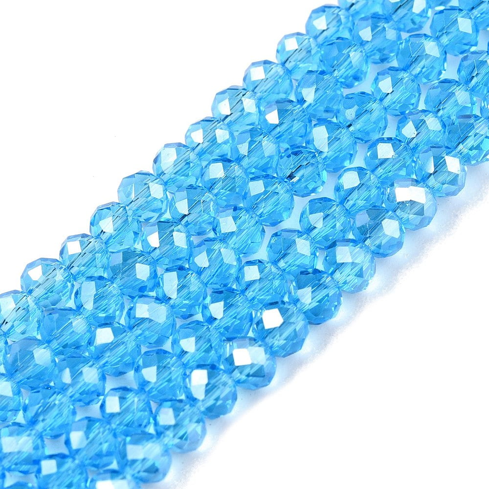 20Strand Electroplate Glass Beads Strands Pearl Luster Plated Faceted ...