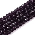 20Strand Glass Beads Strands Faceted Rondelle Purple 4mm Hole: 0.8~1mm ...
