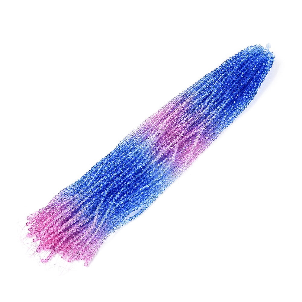 20Strand Gradient Color Baking Painted Glass Bead Strands Faceted ...