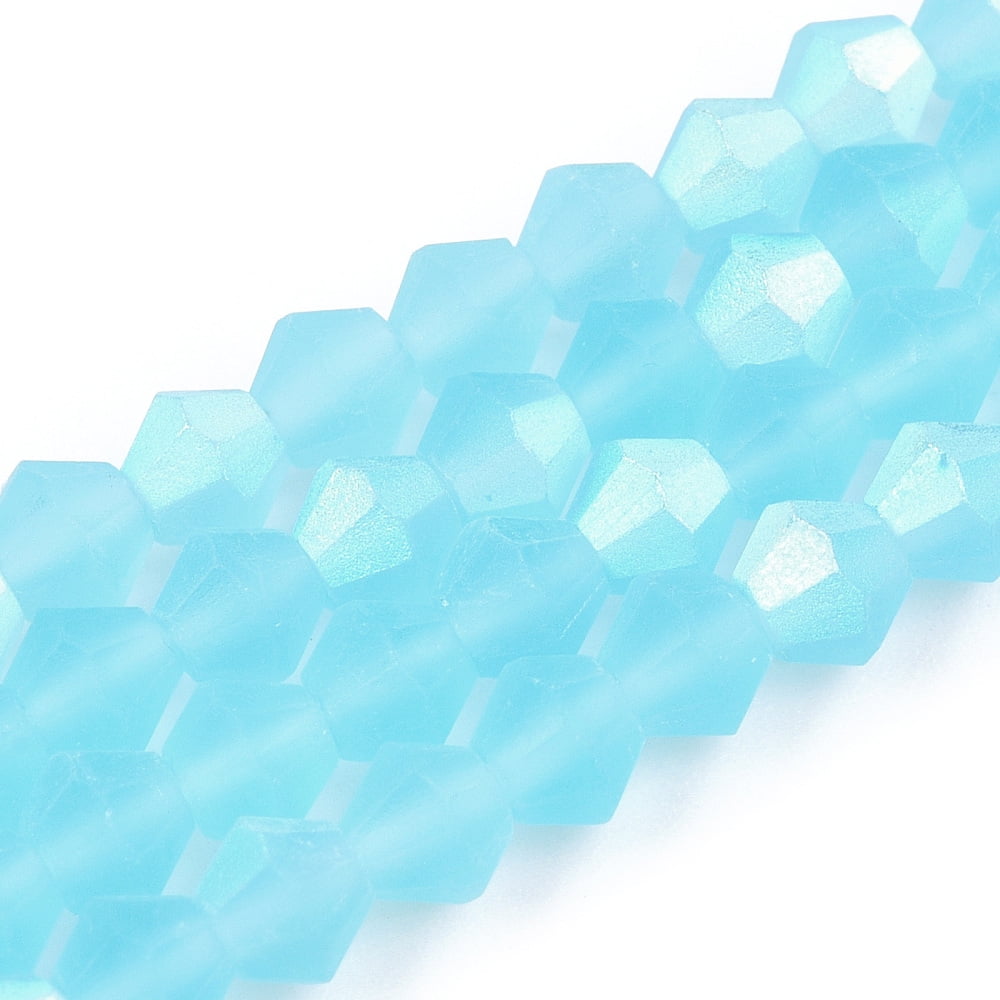 20Strand Imitate Austrian Bicone Frosted Glass Beads Strands Grade AA ...