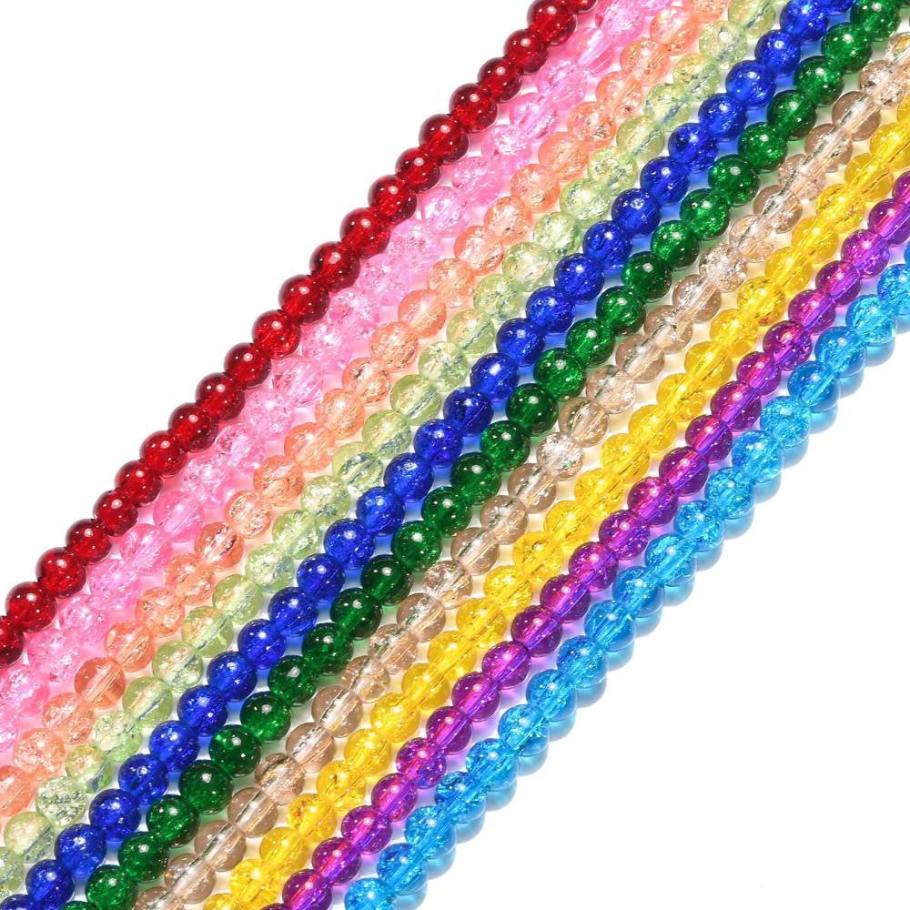 20Strand Mixed Crackle Glass Bead Strands Round Bead: 4mm in diameter ...