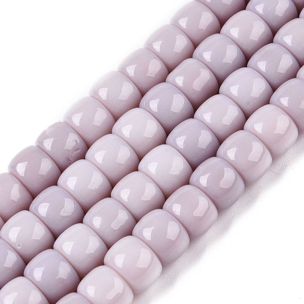 20Strand Opaque Glass Beads Strands Barrel Thistle 8x6mm Hole: 1.6mm 61 ...