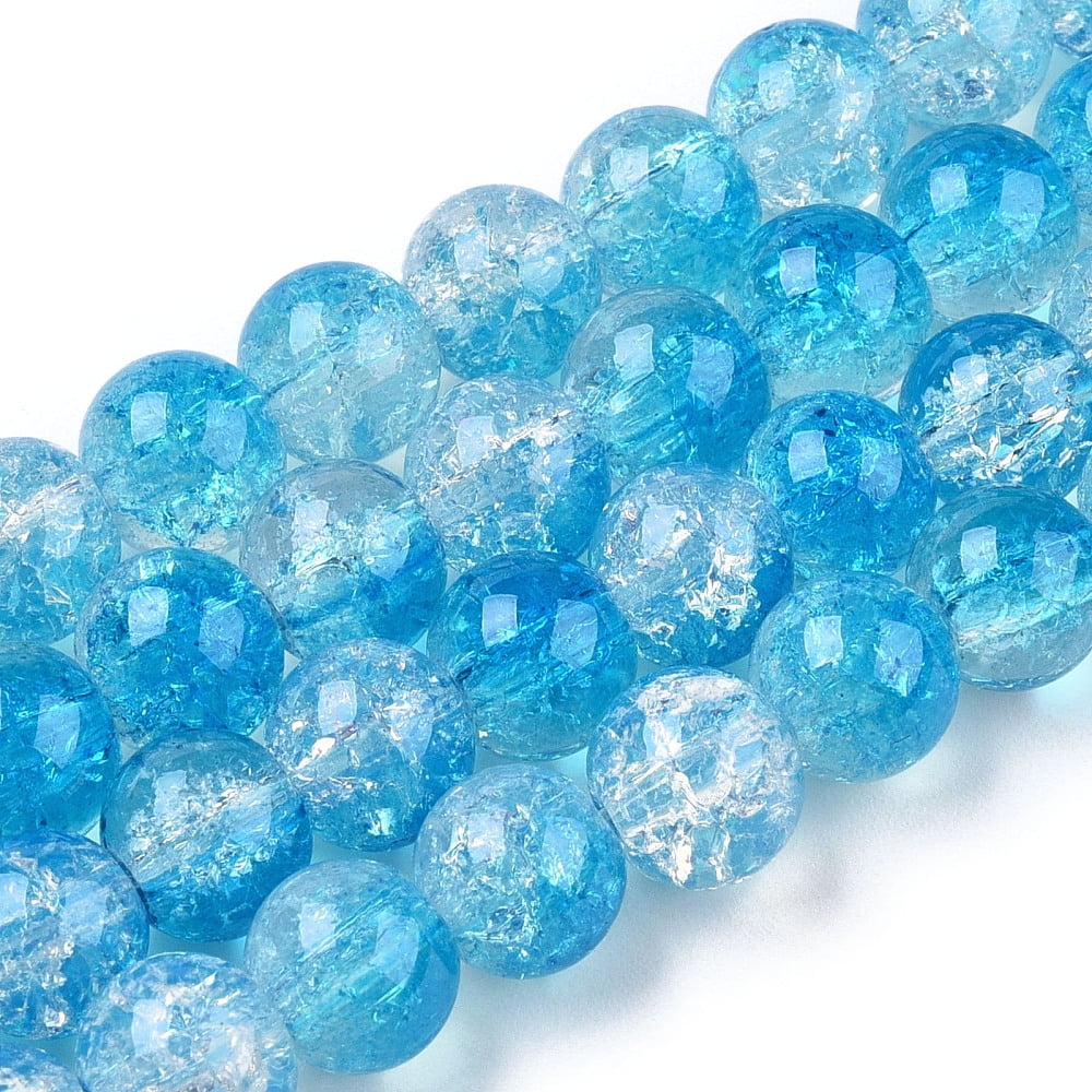 20Strand Transparent Crackle Baking Painted Glass Beads Strands ...