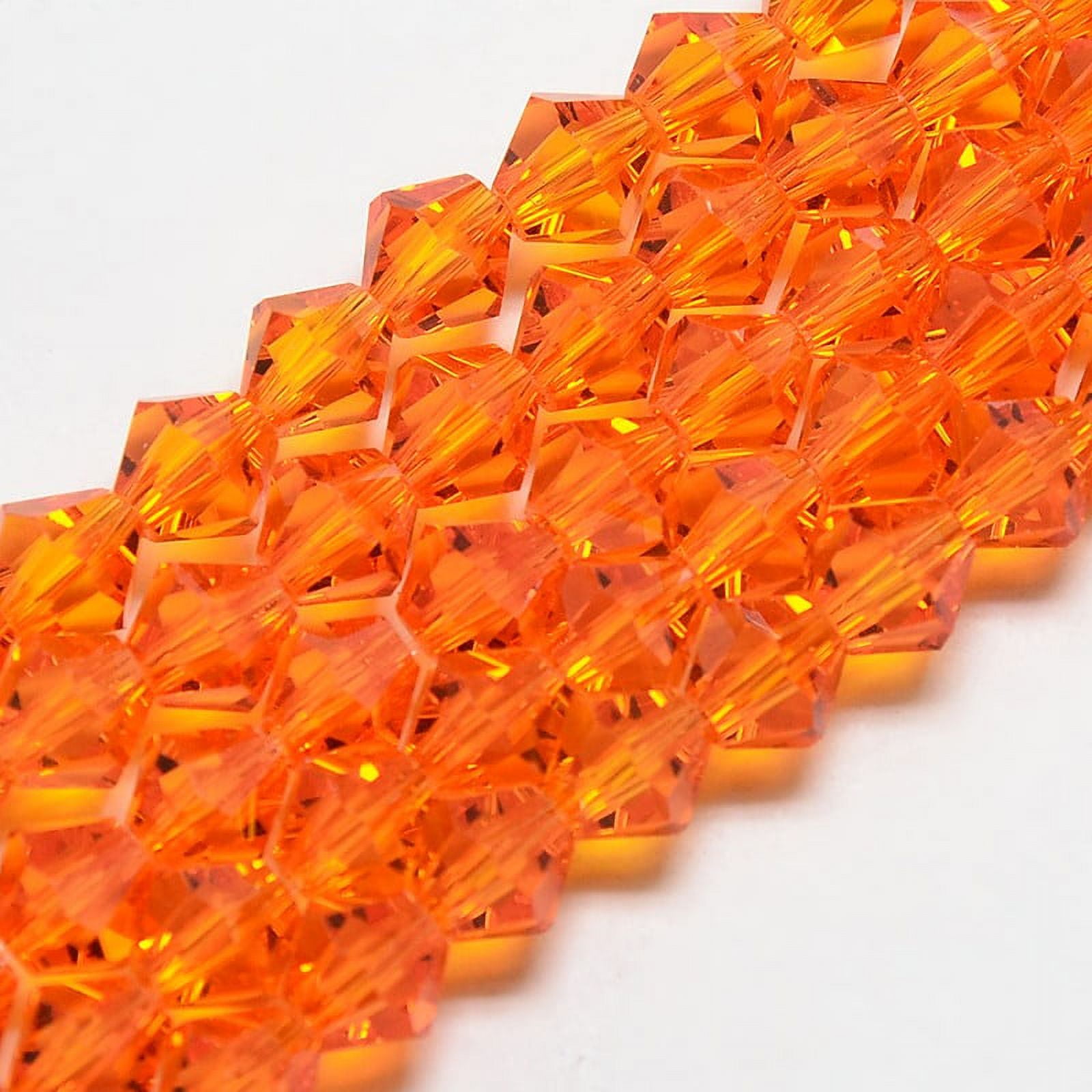 20Strand Transparent Glass Beads Strands Faceted Bicone Orange Red ...