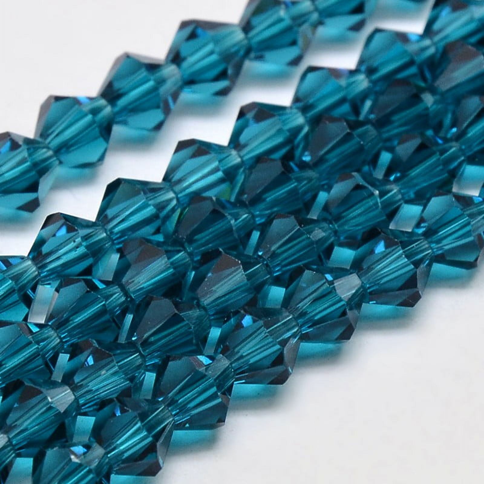 20Strand Transparent Glass Beads Strands Faceted Bicone Steel Blue 2.9 ...