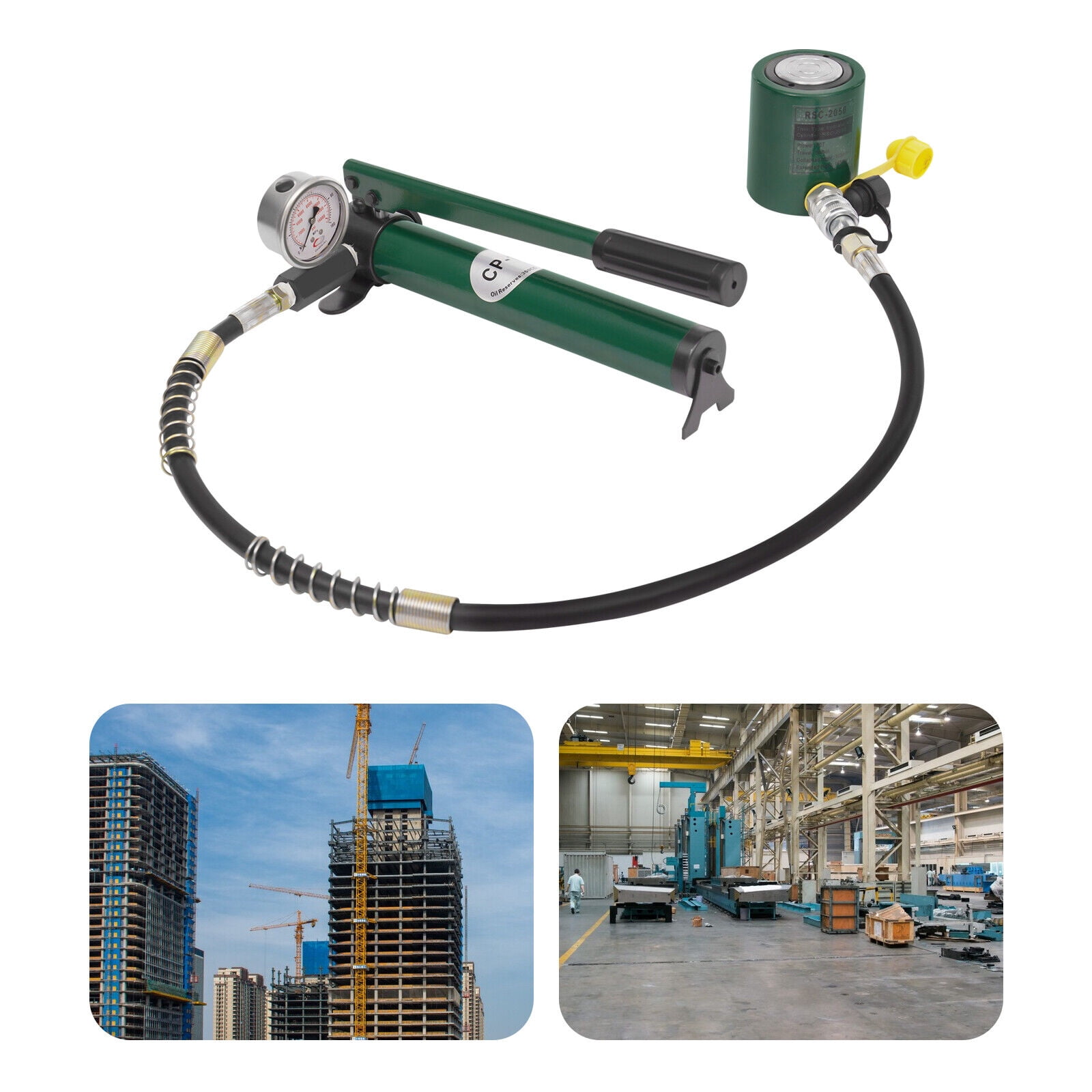 20T Portable Hydraulic Jack Hydraulic Lifting Cylinders with Hand Pump ...