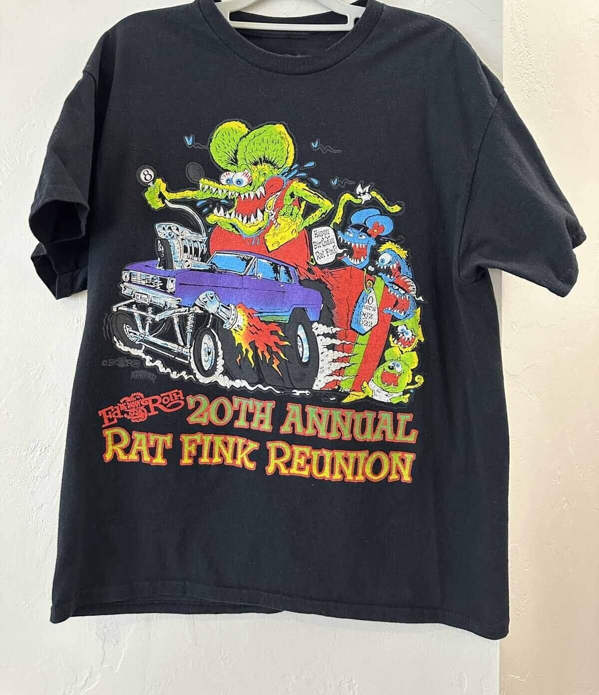 20TH ANNUAL RAT FINK REUNION T-Shirt Black Unisex Funny S-5XL - Walmart.com