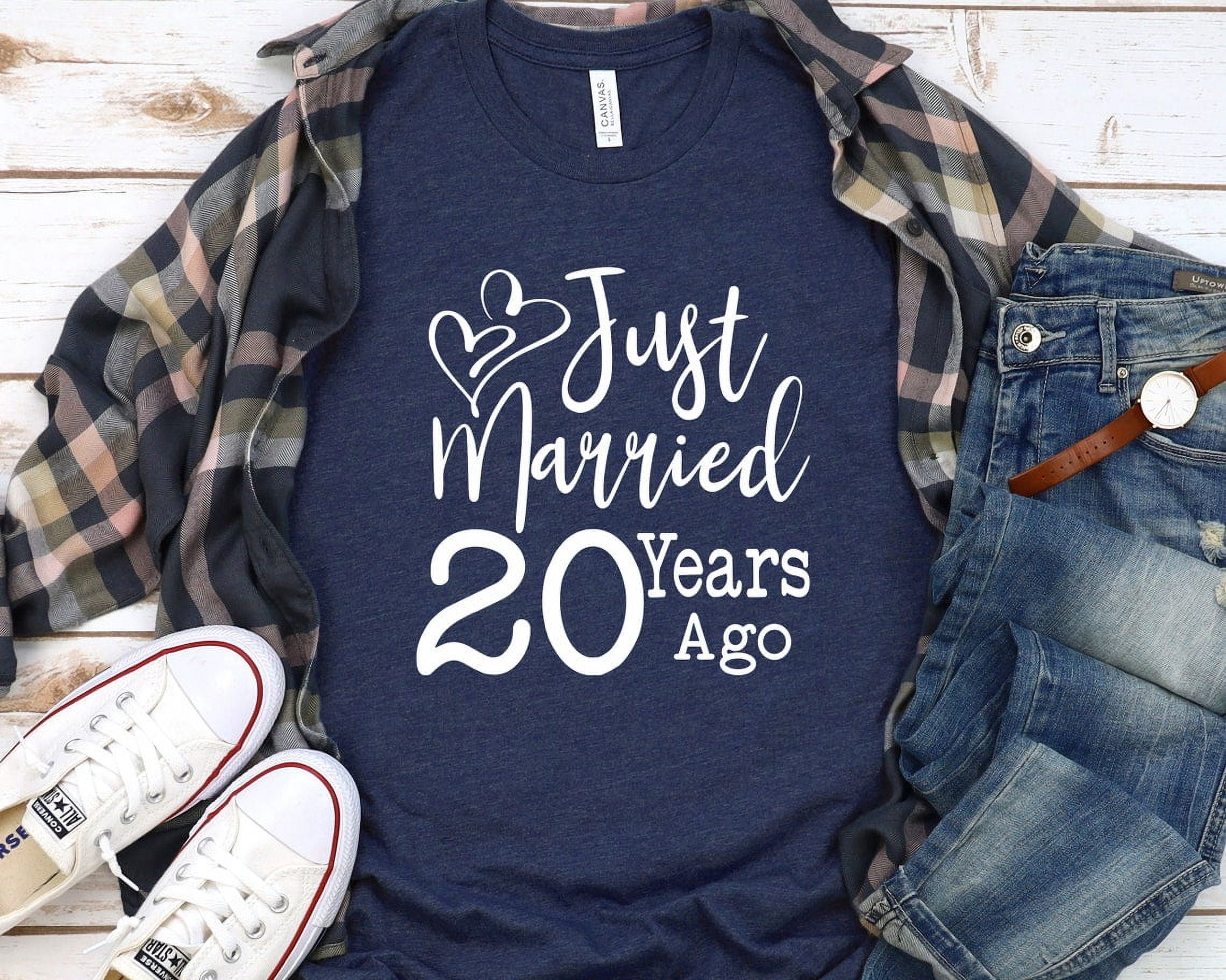 20Th Wedding Anniversary Shirt, Just Married 20 Years Ago, 20 Years ...