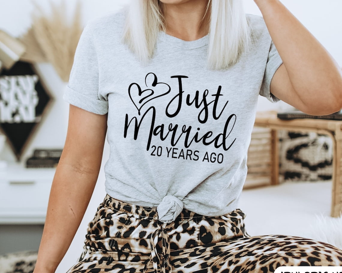 20Th Wedding Anniversary Shirt, Just Married 20 Years Ago, Wife Shirt ...