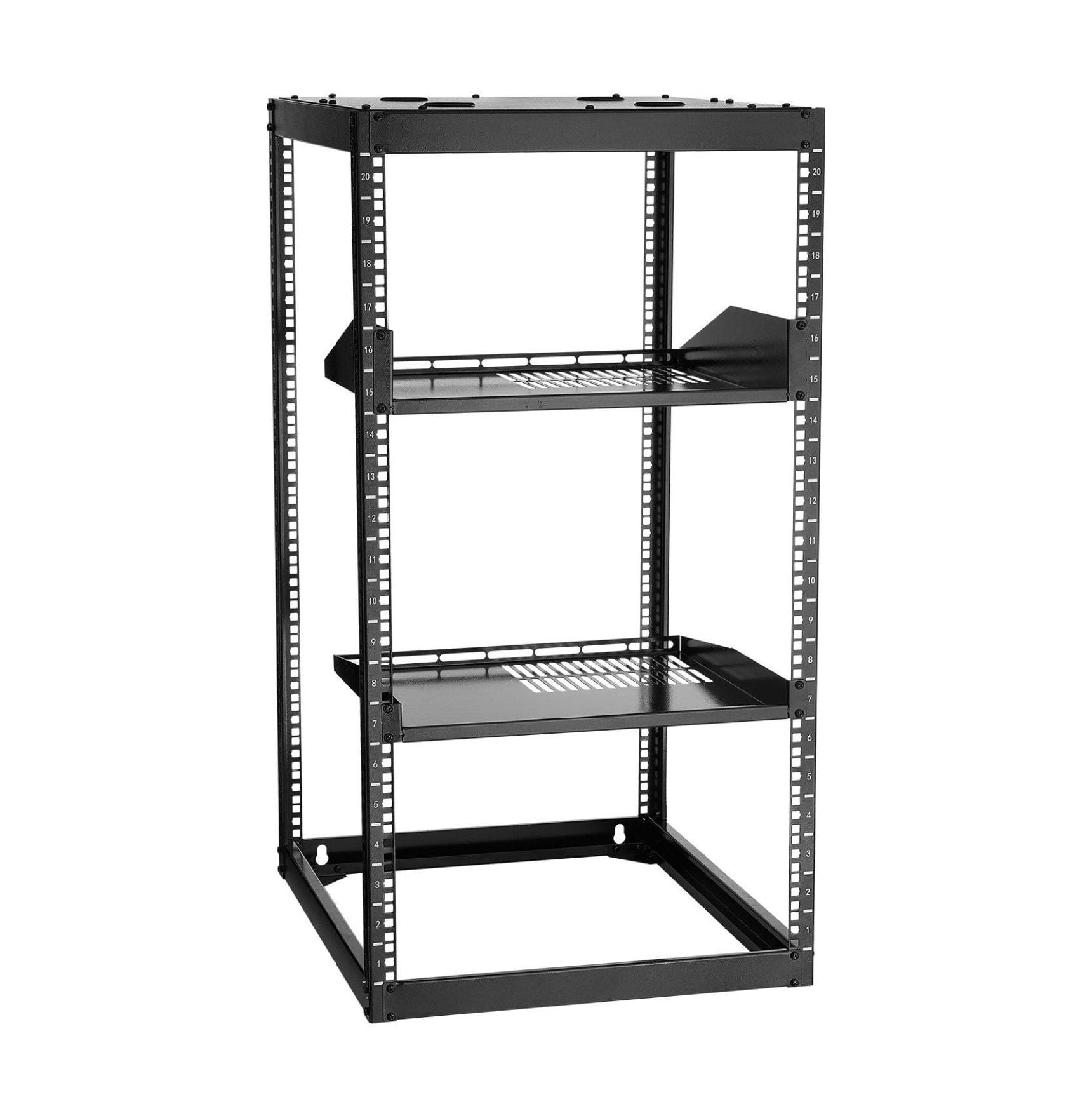20U Open Frame Server Rack, 23in Depth - Wall/Floor Mount - Heavy Duty ...