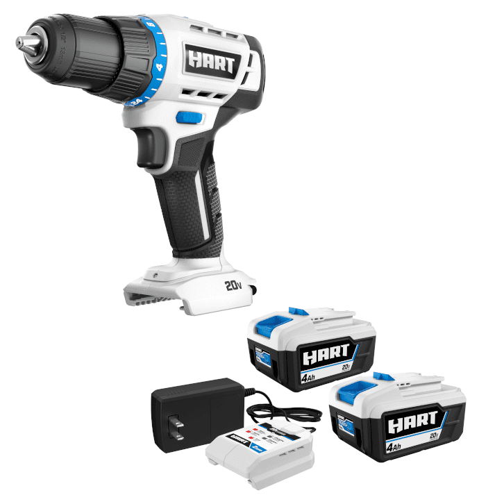 HART 20-Volt 1/2” Drill/Driver 2-Pack 4AH Battery Kit Bundle - Walmart.com