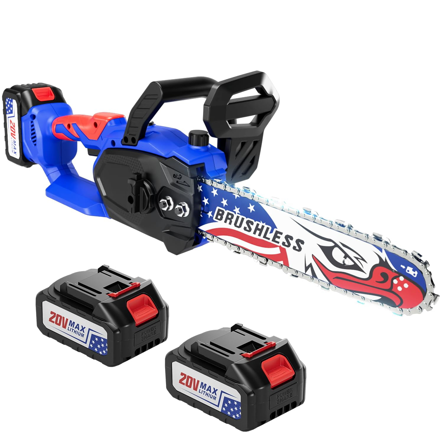 20V 12 Inch Brushless Chainsaw, Electric Chainsaw Cordless, Portable ...