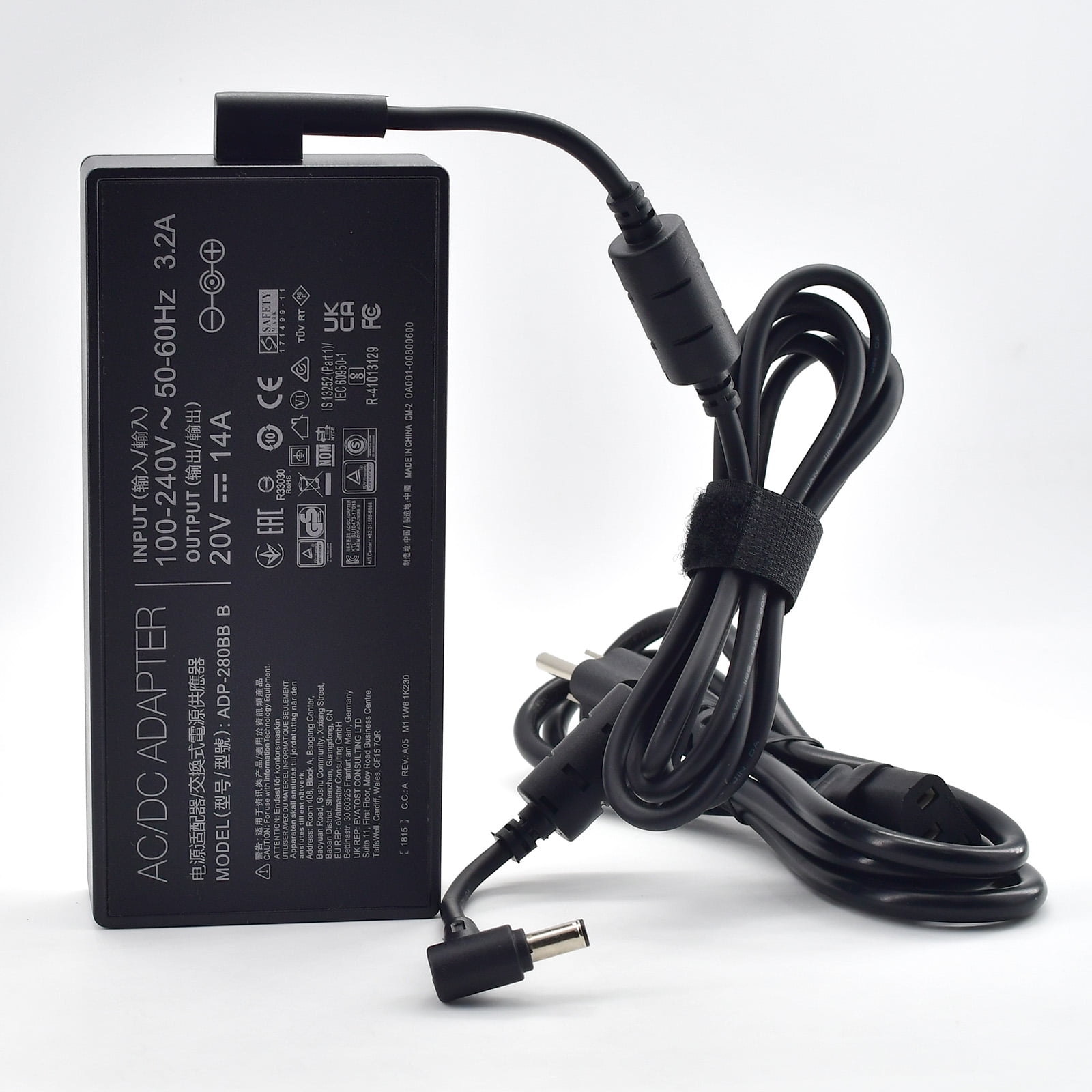 Bingkers 20V 14A 280W Laptop Charger for ASUS ROG Strix GL702ZC, 6.0x3 ...
