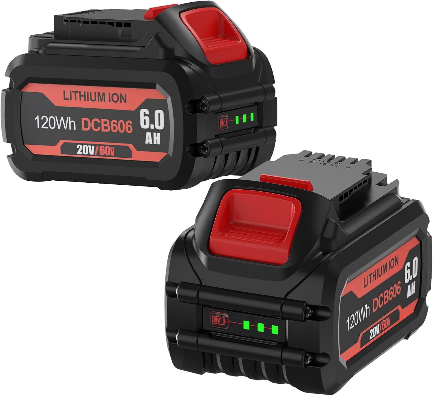 20V 60V 6.0Ah Battery for Dewalt - 60V Max Batteries for DCB606 DCB609 ...