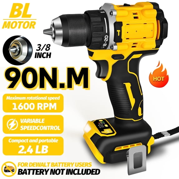 20V Brushless Cordless Hammer Drill/Driver - 3/8" Chuck, LED Light ...