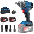 20V Brushless Impact Wrench, Torque 360 ft-lbs (488N.m), 1/2" with 3 ...