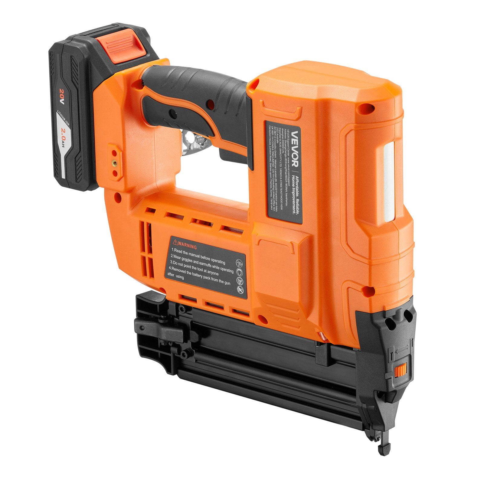 20V Cordless 18-Gauge Brad Nailer Kit with 2.0Ah Battery, Fast Charger ...