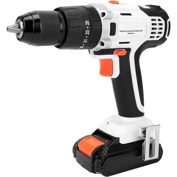 20V Cordless Drill Driver with Impact, 25+1+1 Torque Setting, 1/2 Inch ...