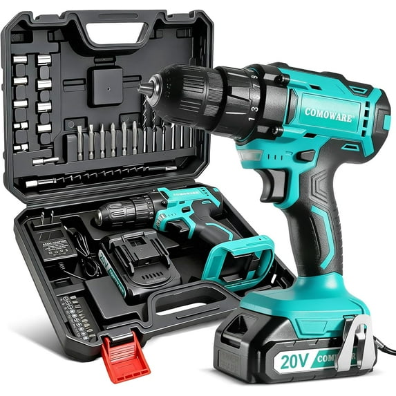 20V Cordless Drill, Electric Power Drill Set with 1 Battery & Charger ...