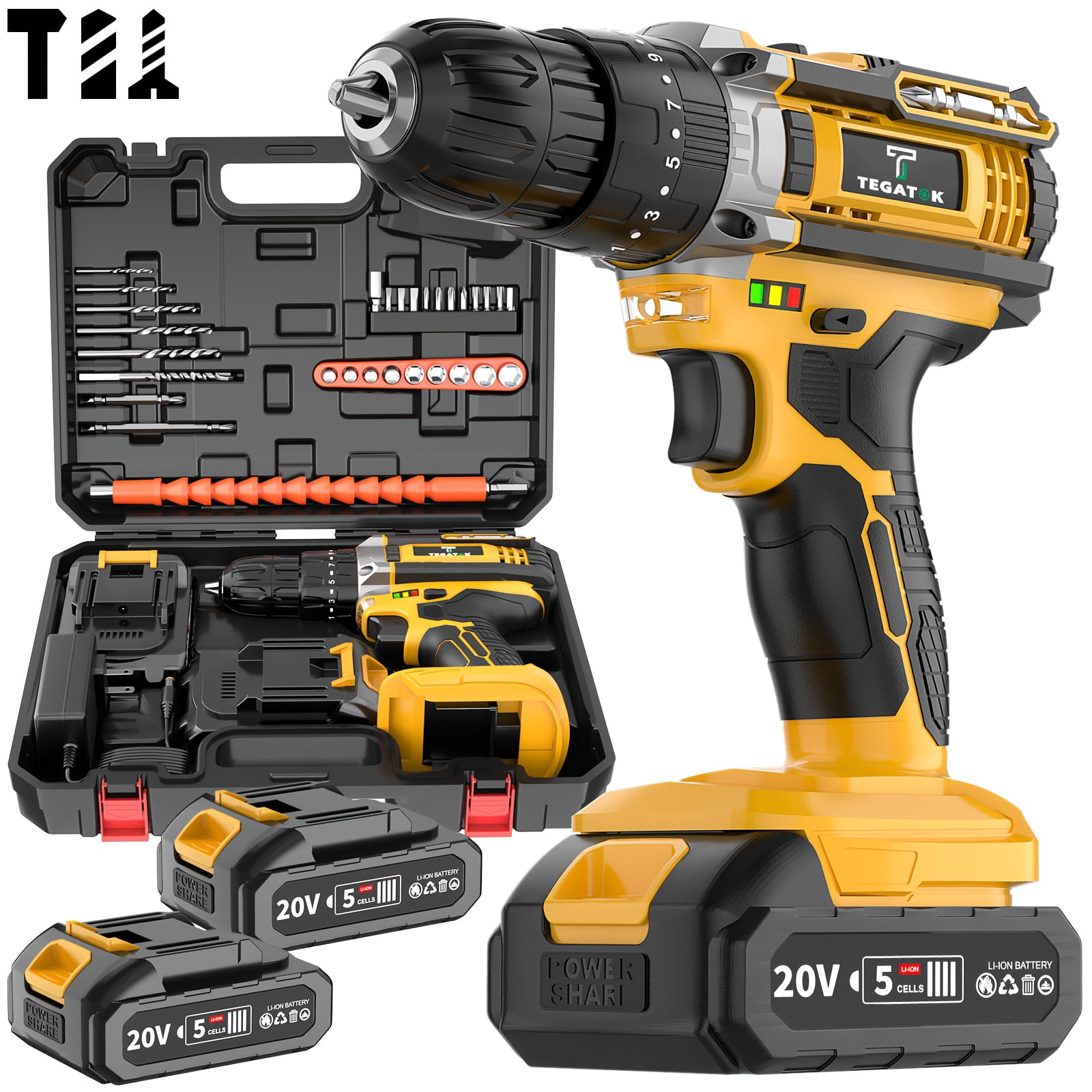 [20V Cordless Drill Set] 30/88/136/148pcs Electric Drill Toolbox Kit ...