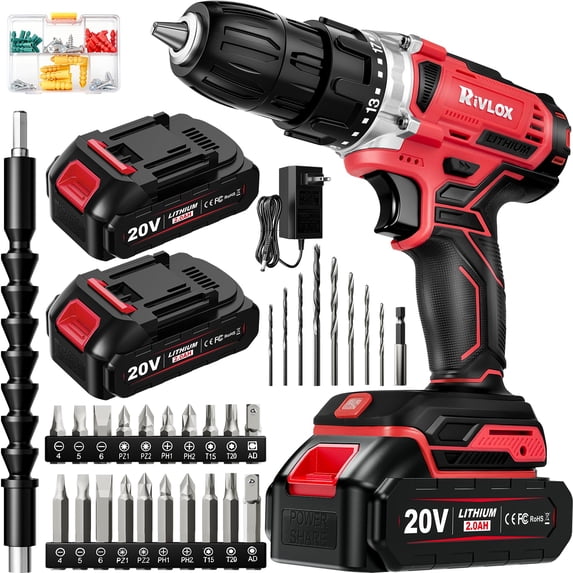 20V Cordless Drill Set,Electric Power Drill Cordless,Power Drill ...