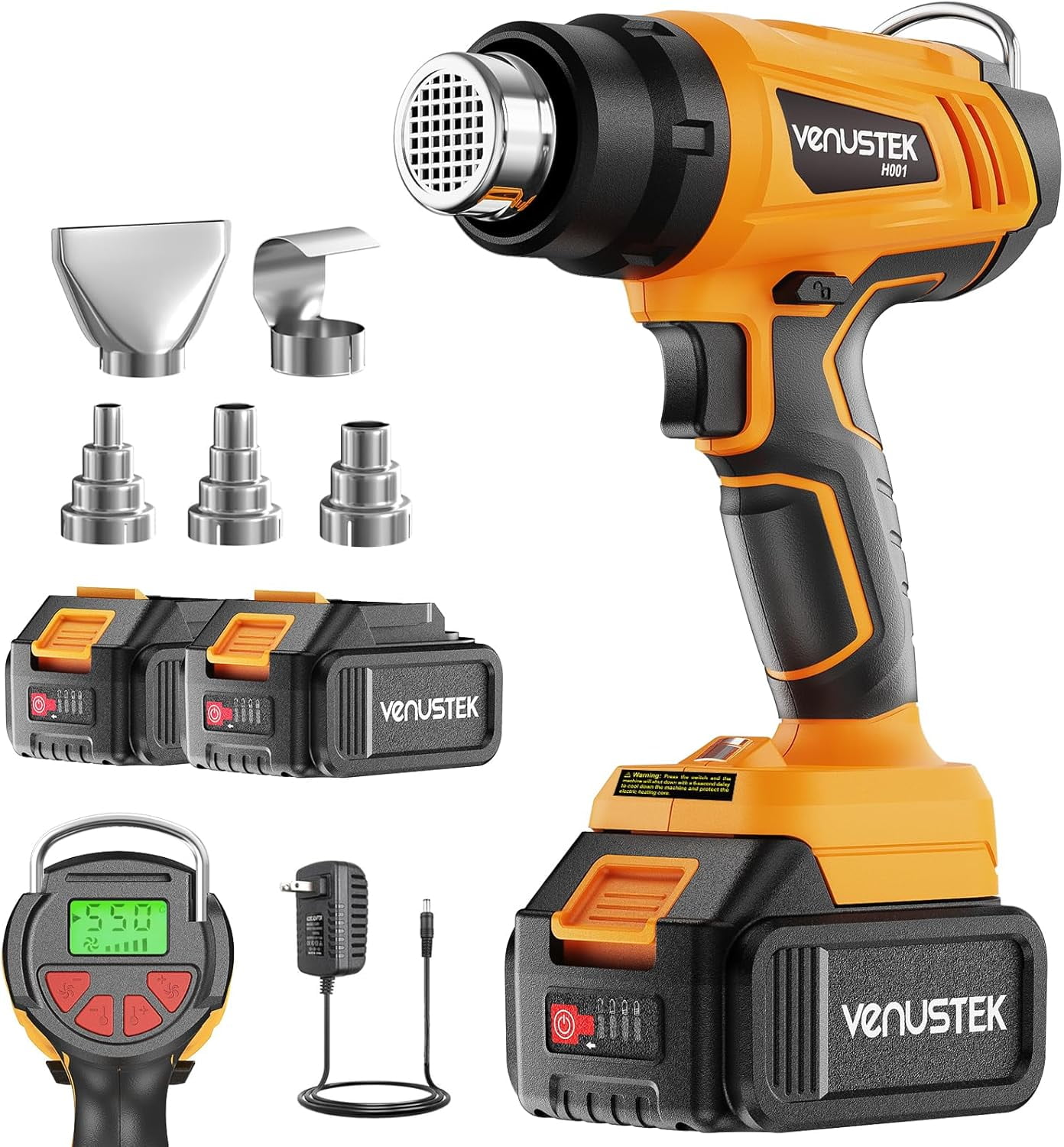 20V Cordless Heat Gun with 2 x 4.0Ah Batteries (122℉–1022℉) Fast ...