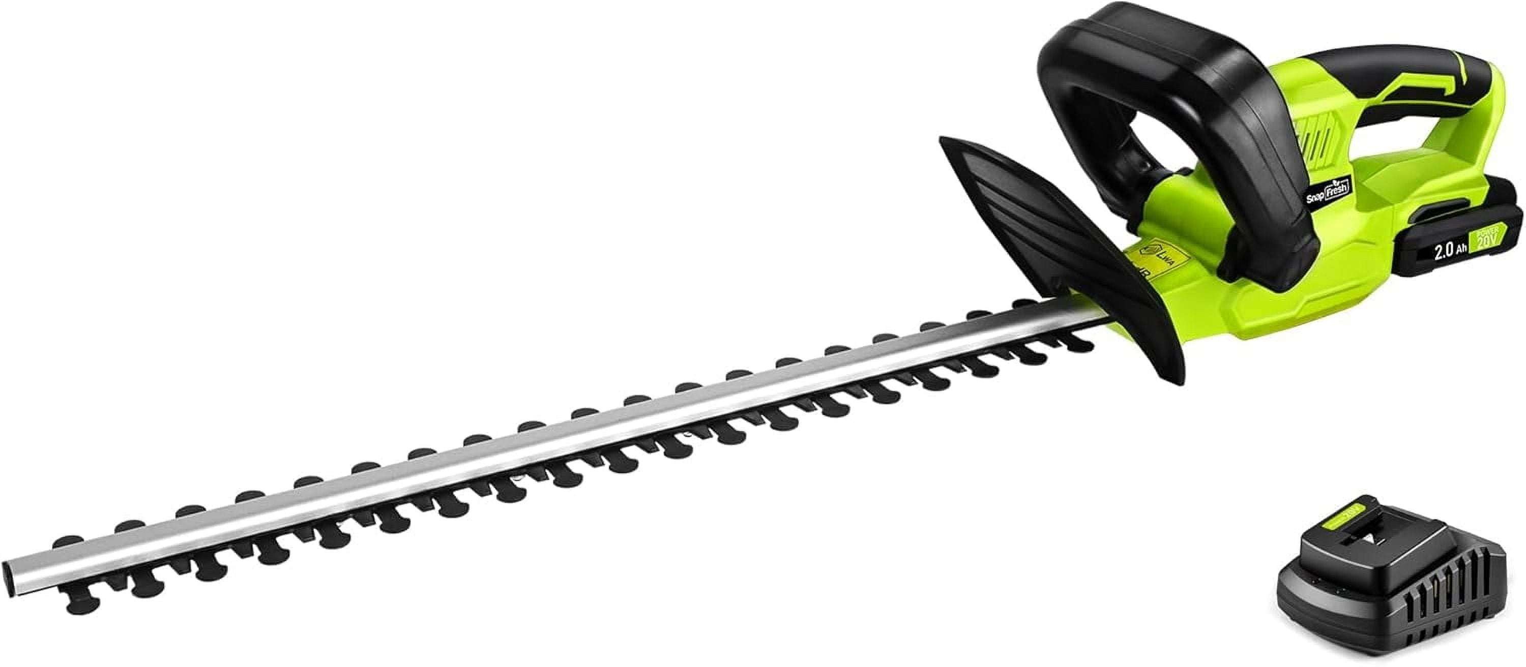 20V Cordless Hedge Trimmer - 22" Dual-Action Blade, Electric Bush ...