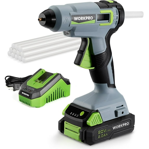 20V Cordless Hot Melt Glue Gun Kit, 2.0 Ah Li-ion Battery Powered ...