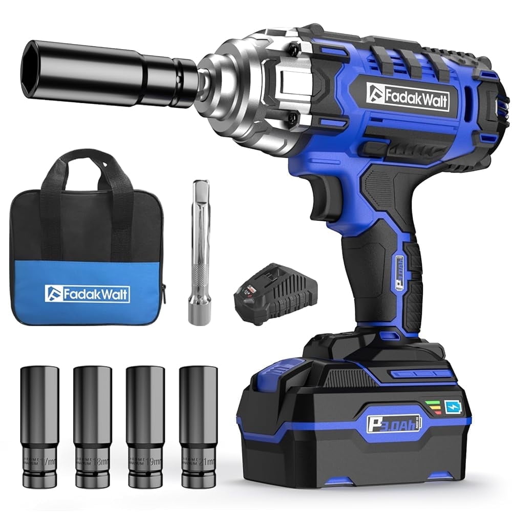 20V Cordless Impact Wrench 1/2", 400N.m High Torque, 2300 RPM, 3.0Ah ...