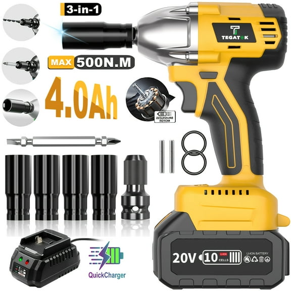 RYOBI ONE+ 18V POWER Cordless 1/2 inch (HALF INCH) Impact Wrench Kit ...