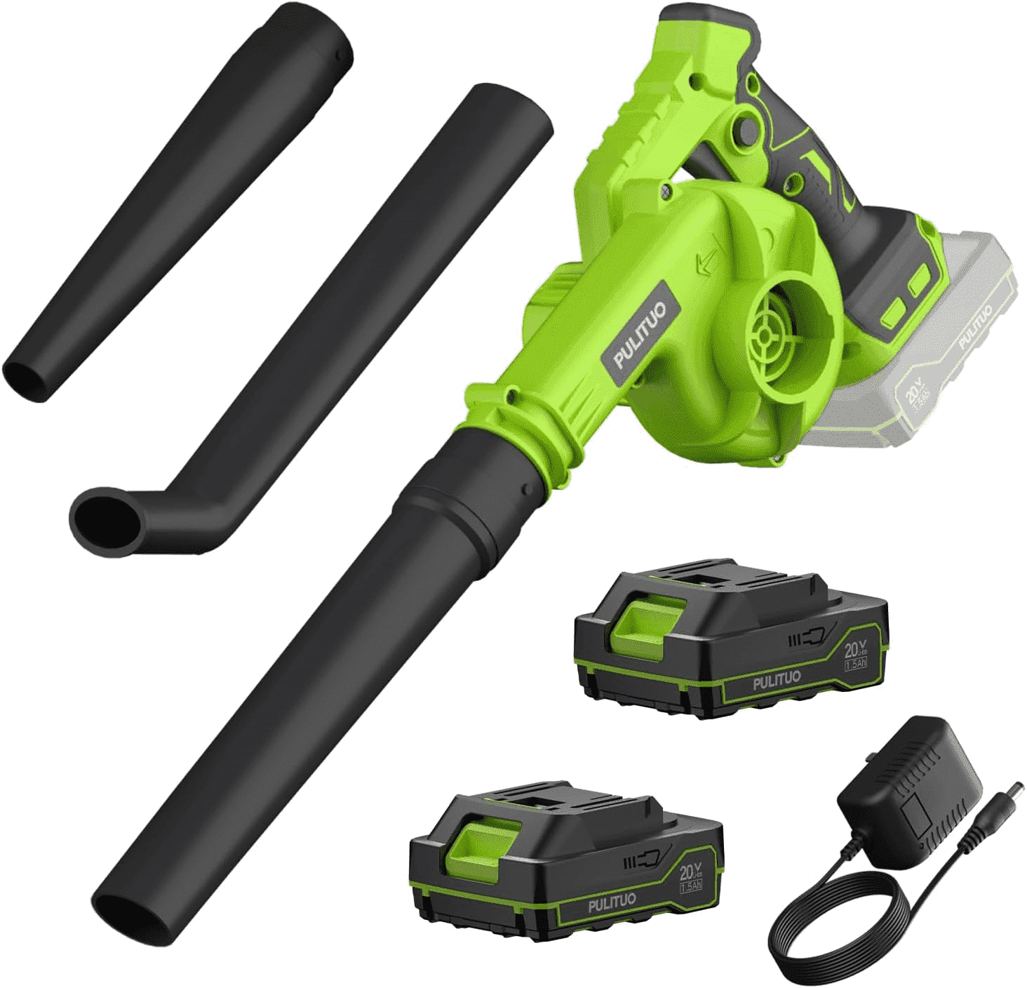 20V Cordless Leaf Blower, 120MPH Electric Blower with 2 Batteries ...
