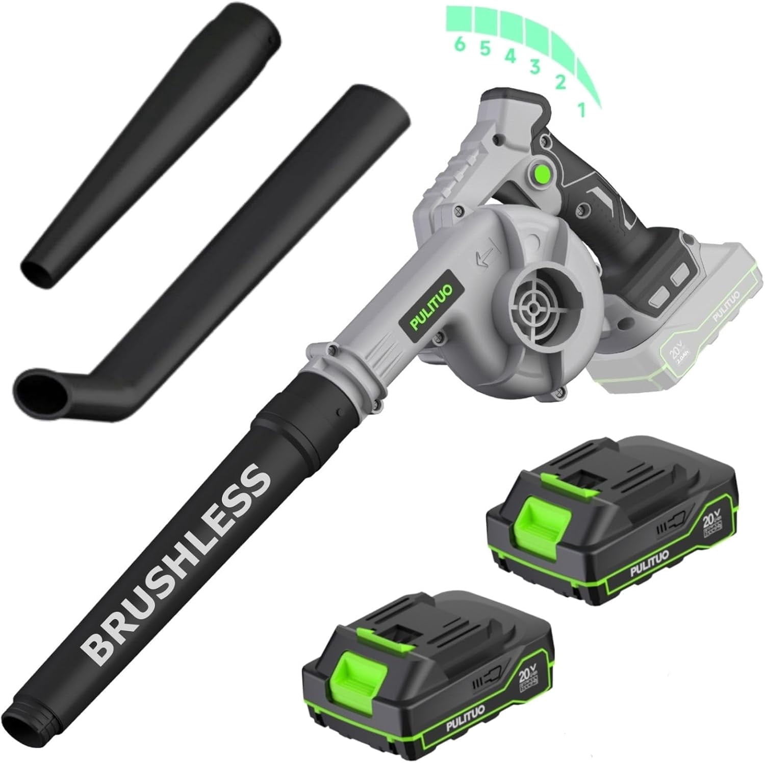 20V Cordless Leaf Blower, 120MPH Electric Blower with 2 Batteries ...