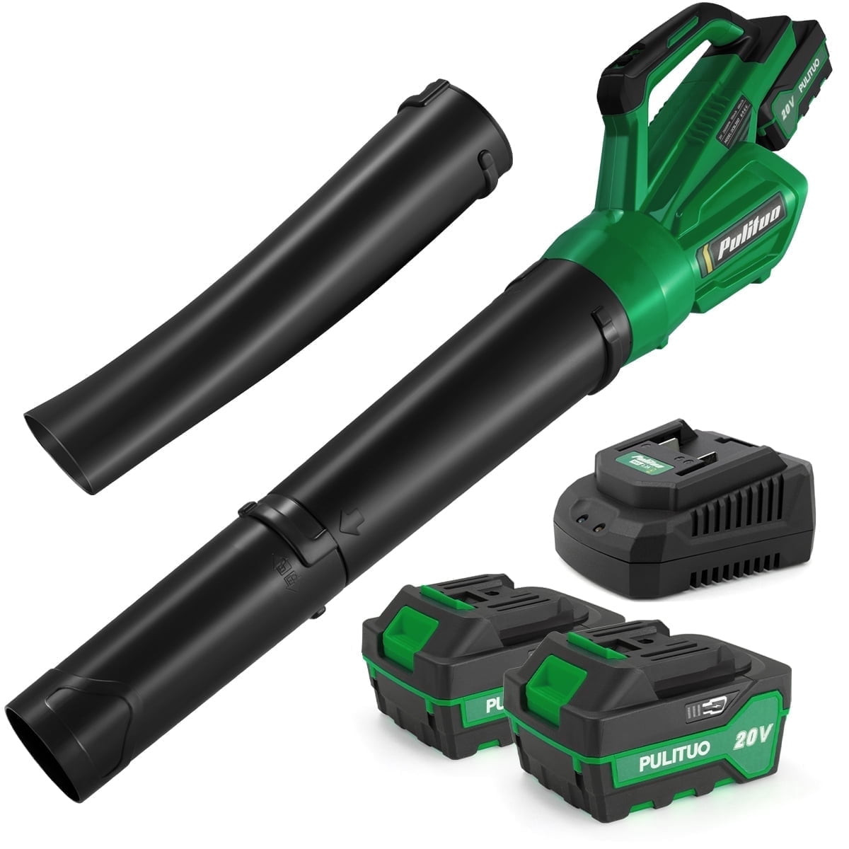 20V Cordless Leaf Blower with 2 Batteries & Charger, 400 CFM High Power ...