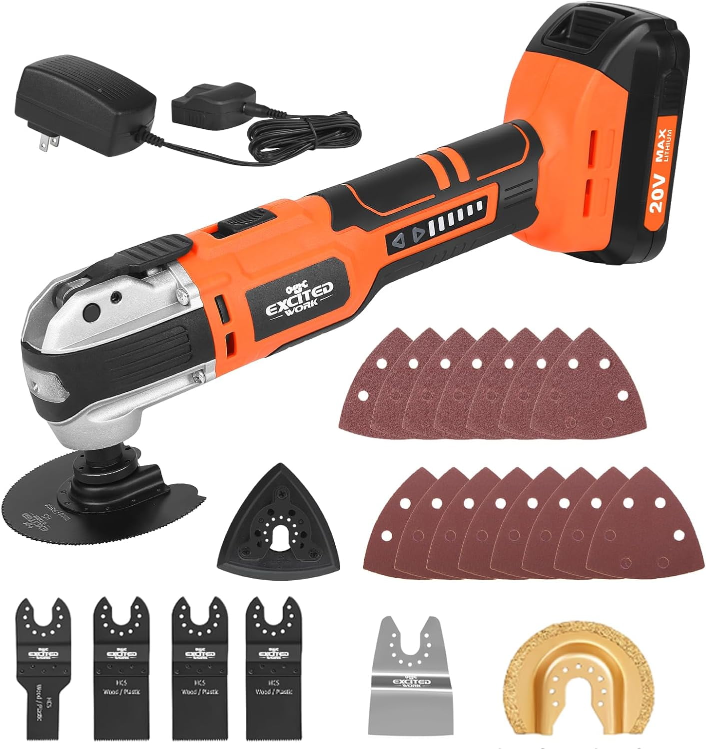 20V Cordless Oscillation Tool, 6-Speed Brushless Oscillation ...