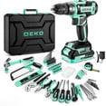 20V Cordless Power Drill Tool Kit with Battery and Toolbox, Turquoise ...