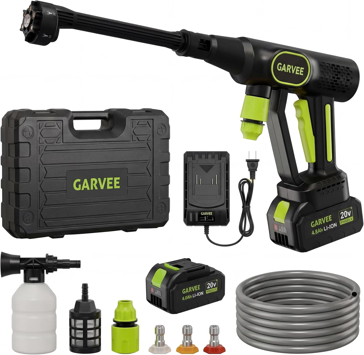 20V Cordless Pressure Washer - 320 PSI Brushless Power Cleaner with ...