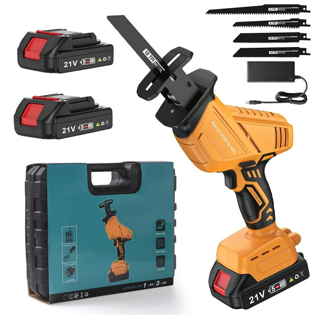 20V Cordless Saw, 0-3000 SPM, 2 x 2.0Ah Battery, Blade Change, Led ...