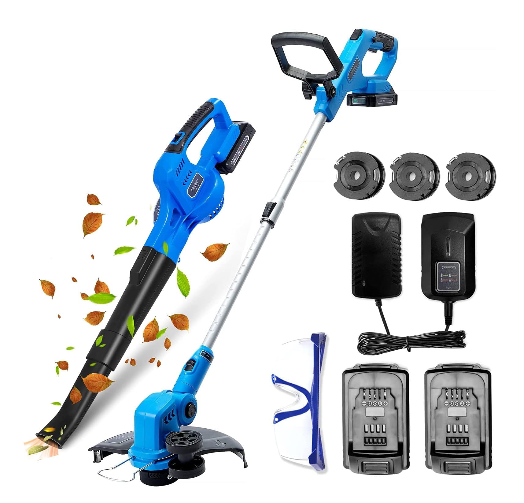 20V Cordless String Trimmer & Edger and Leaf Blower Combo Kit, 12 Inch ...