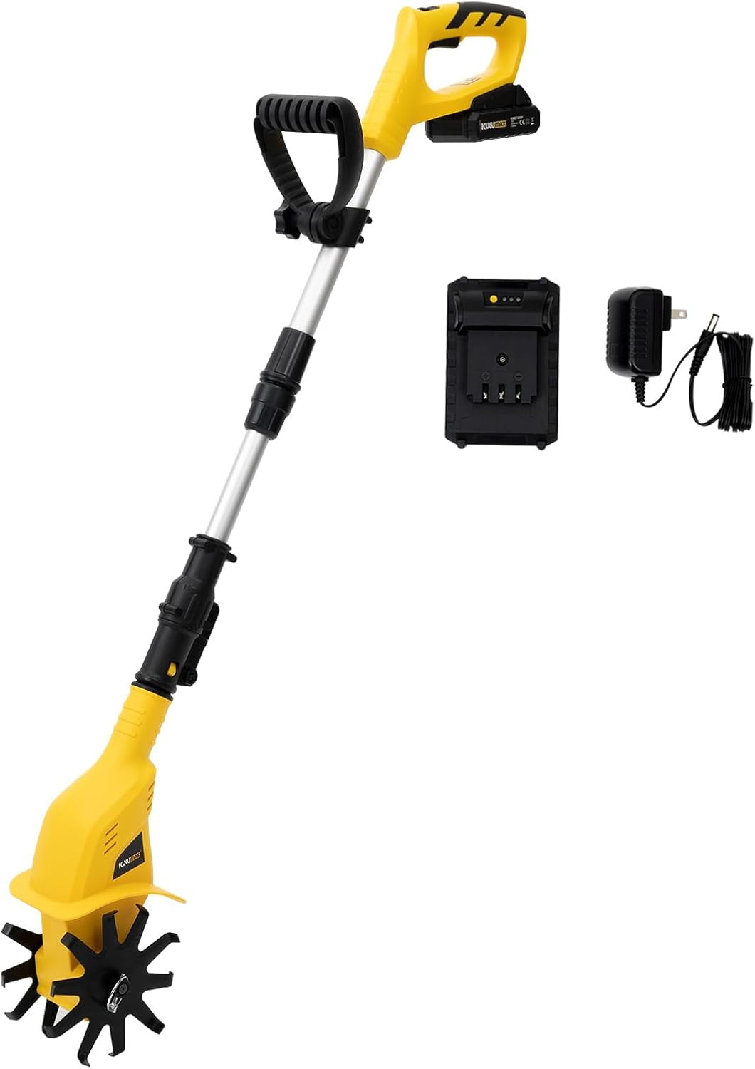 20V Cordless Tiller Cultivator Electric Garden Tiller with 2.0 AH ...