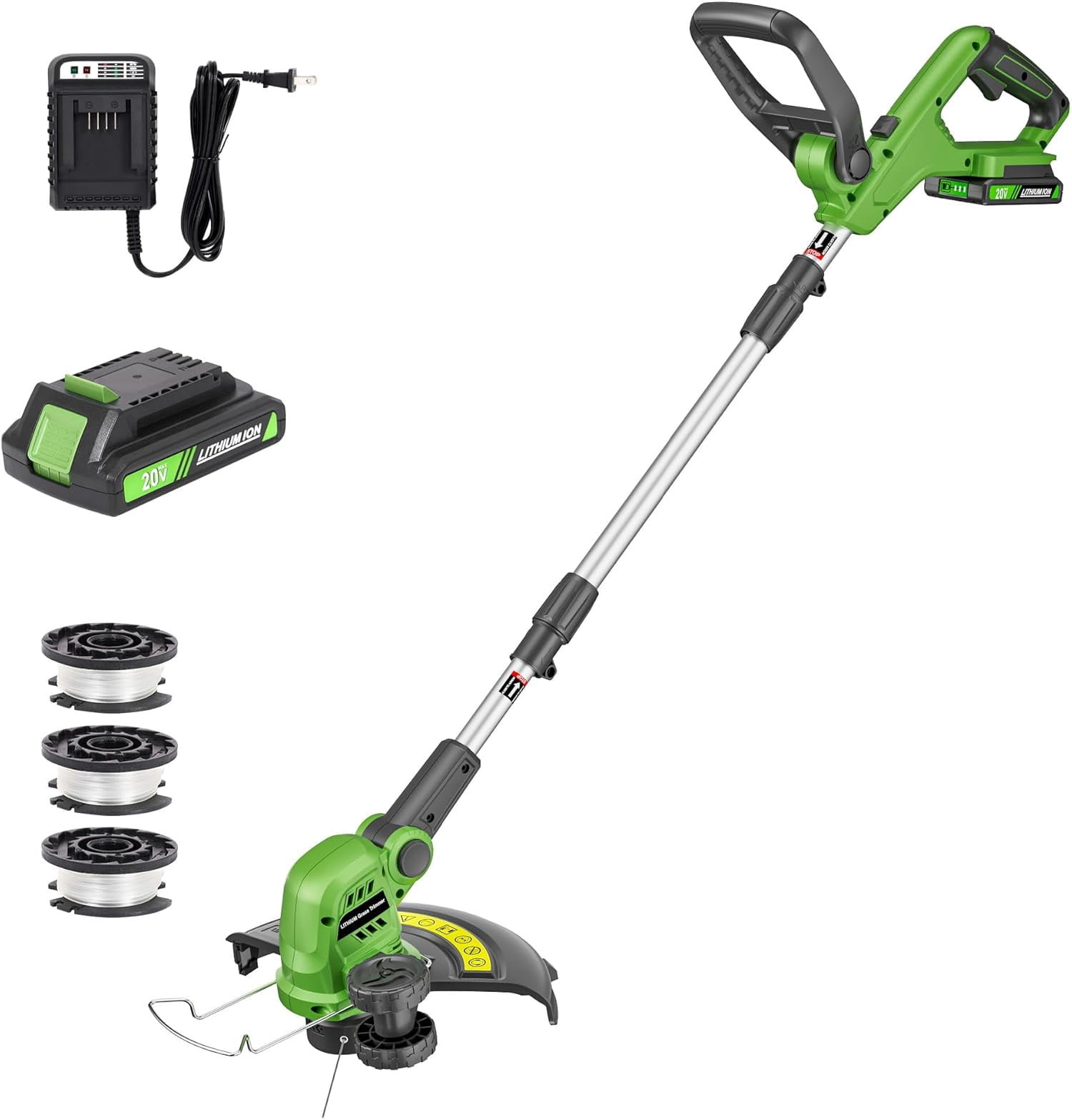 20V Cordless Weed Wacker, 12" Weedeaters Wheels, 2.0Ah Compatible 20V ...