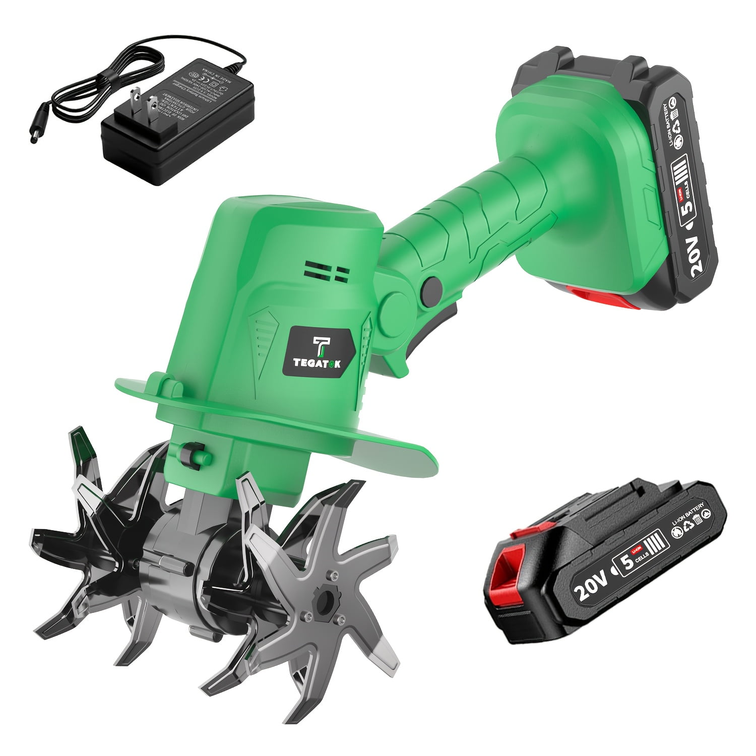 [20V Heavy-Duty Cordless Tiller] 20V Cordless Electric Tiller - Heavy ...