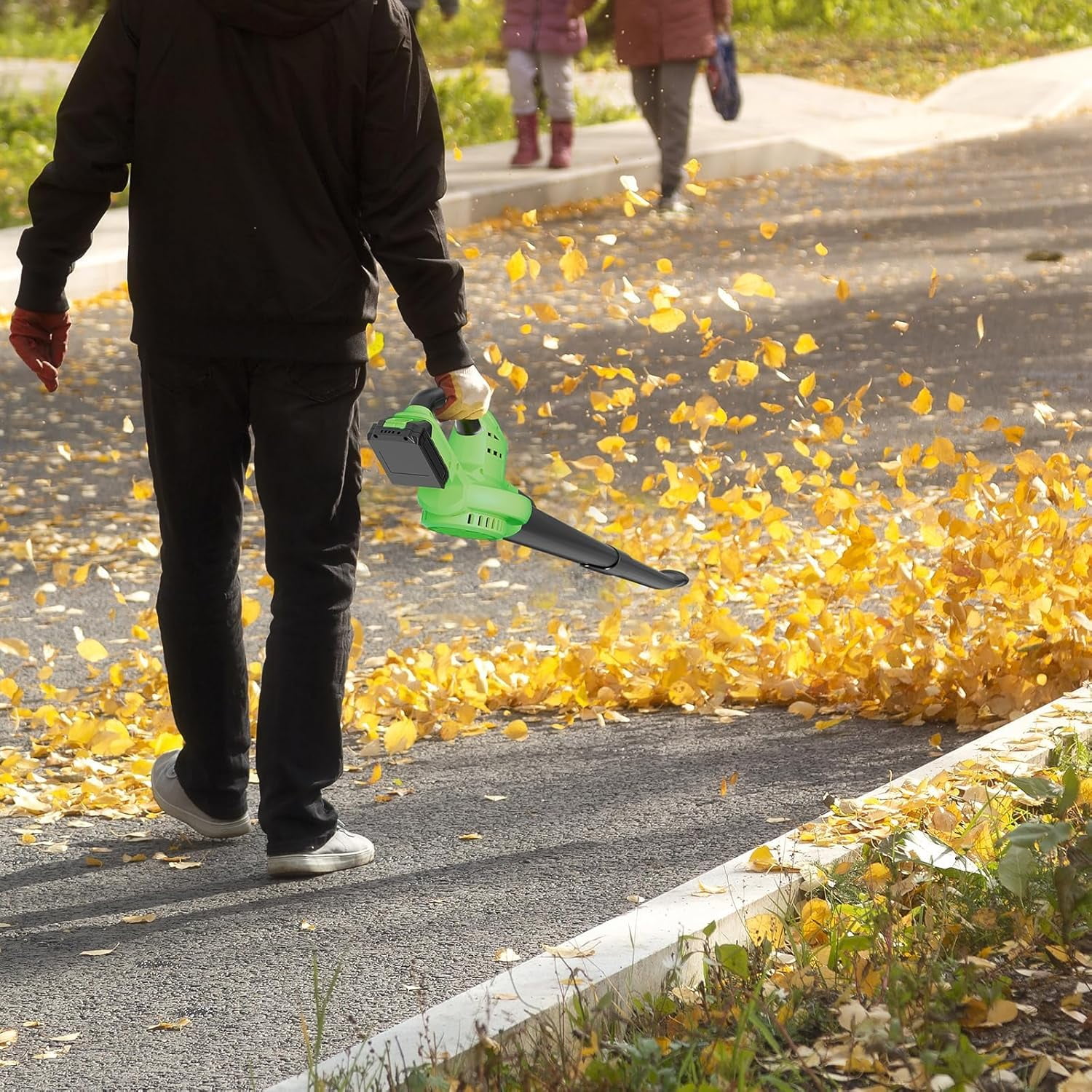 20V Leaf Blower Cordless with 2 Battery and Charger, 135MPH 175CFM High ...
