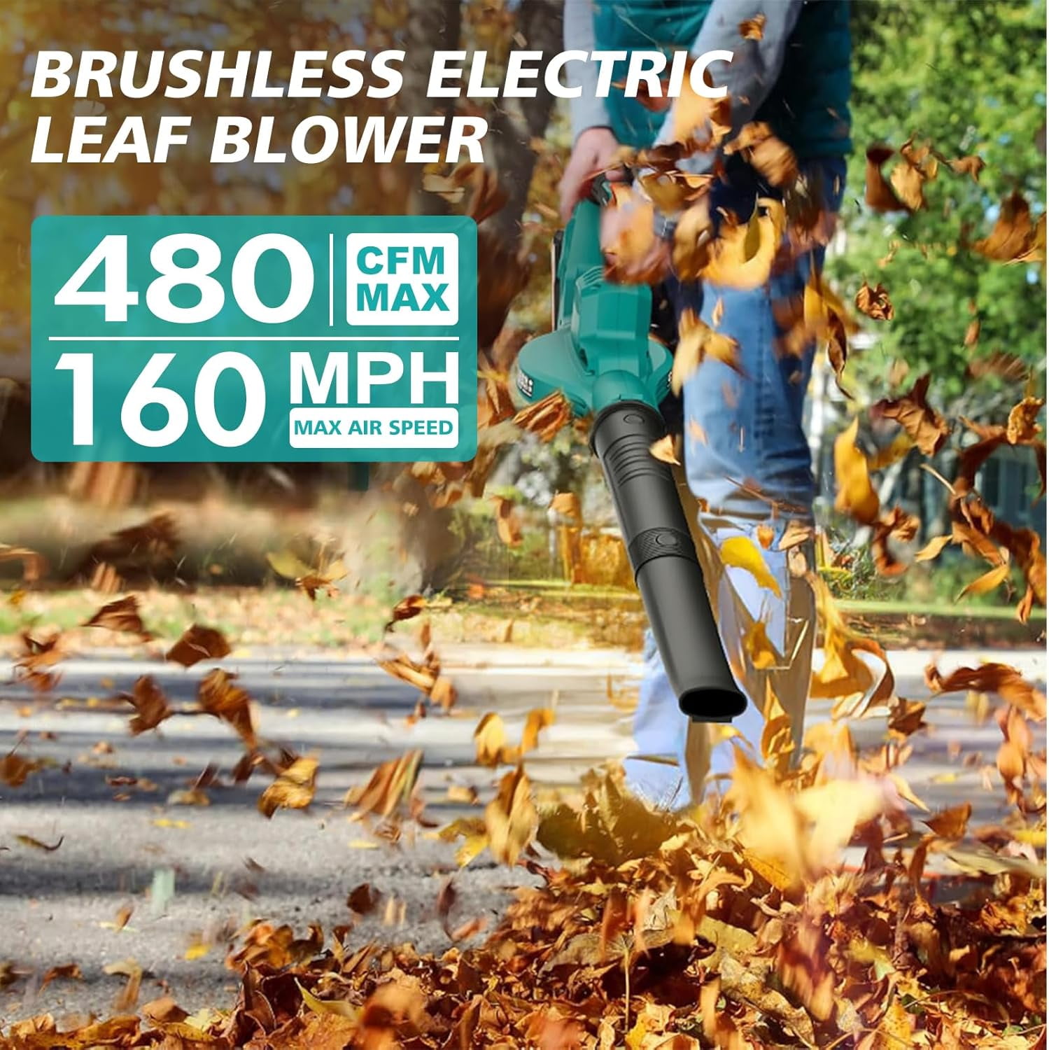 20V Leaf Blower Cordless, Electric Leaf Blowers with 2X 2.0Ah Battery ...