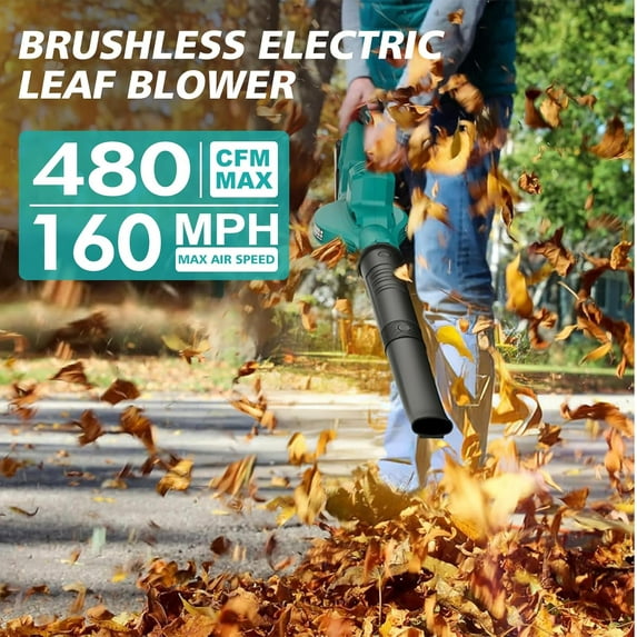 20V Leaf Blower Cordless, Electric Leaf Blowers with 2X 2.0Ah Battery ...
