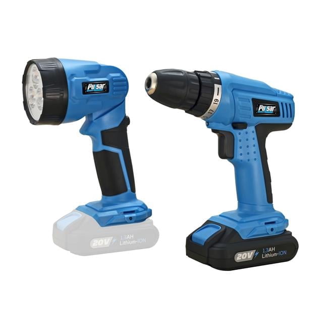 20V Lithium Ion Cordless Drill & Led Worklight Combo - Walmart.com