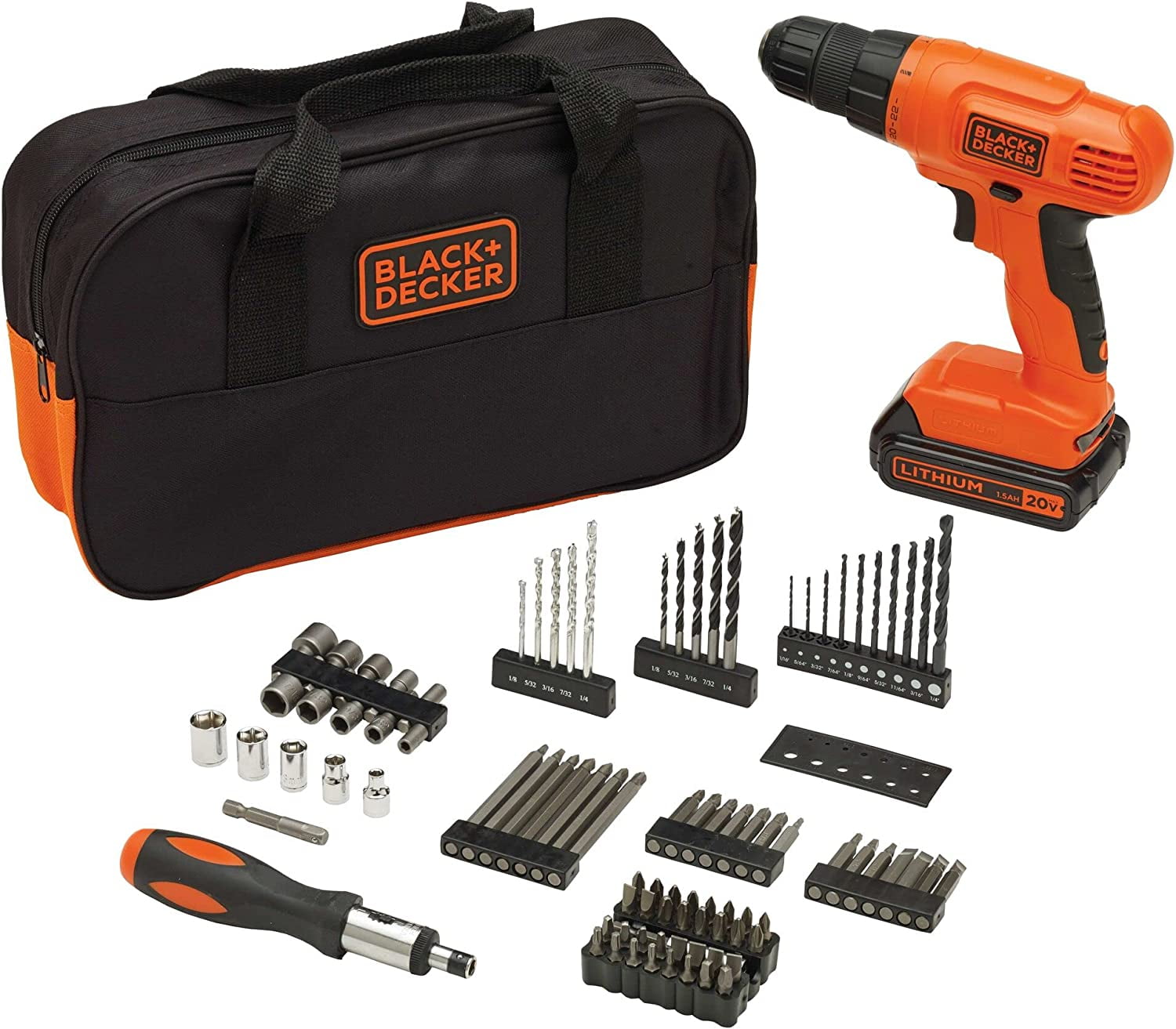20V MAX* POWERCONNECT Cordless Drill Driver Kit with Drill Bit Set and ...