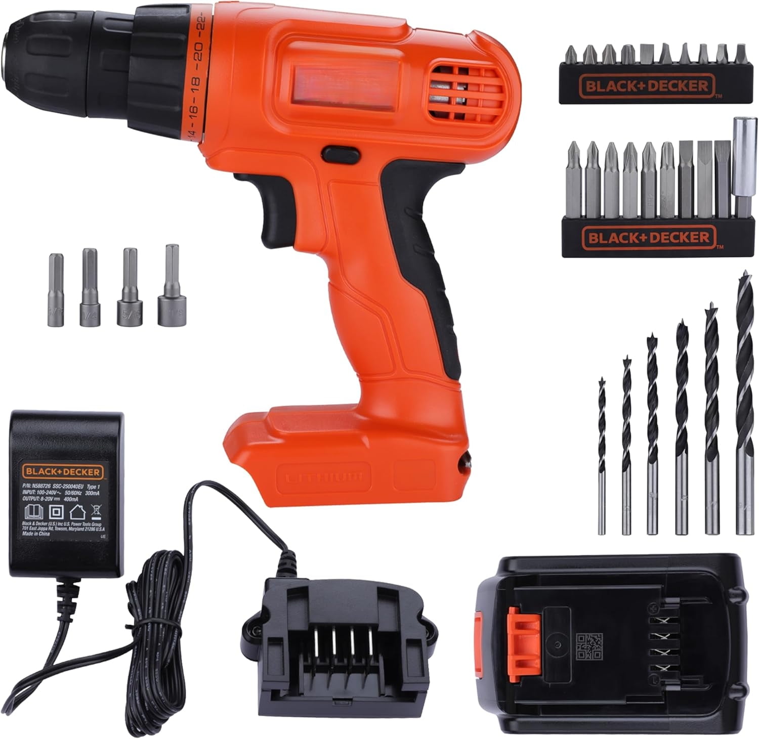 20V MAX POWERECONNECT Cordless Drill/Driver + 30 Piece Bits and Drivers ...