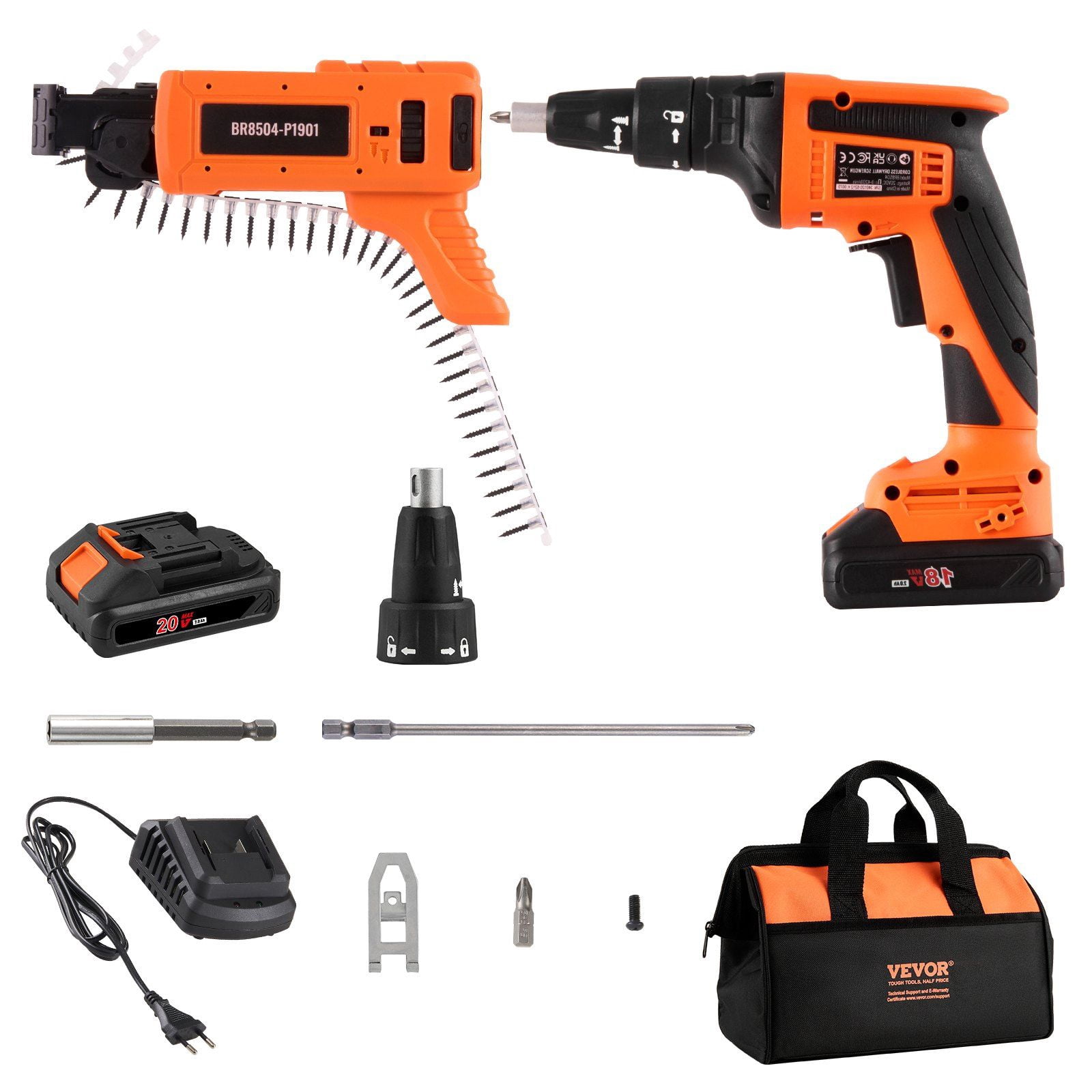 20V Max Auto-Feed Drywall Screwgun, Cordless Collated Screw Gun Kit ...