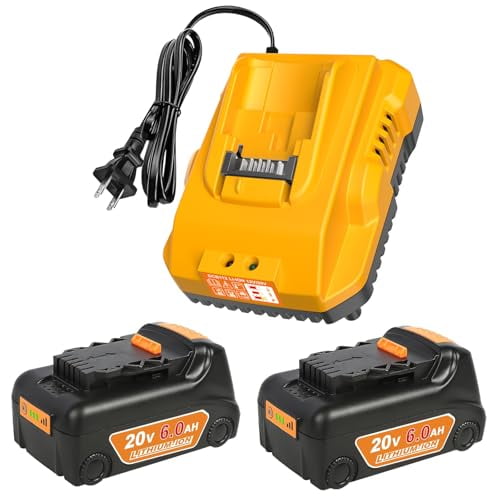 20V Max Battery 6.0Ah 2-Pack with Charger (DCB115 & DCB112 ...